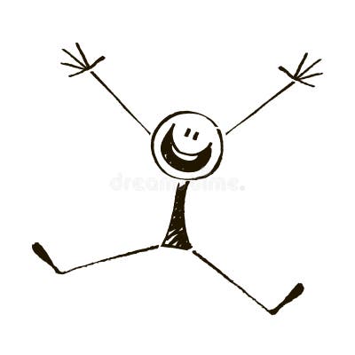 Happy stick figure 3 stock vector. Illustration of single - 111482580