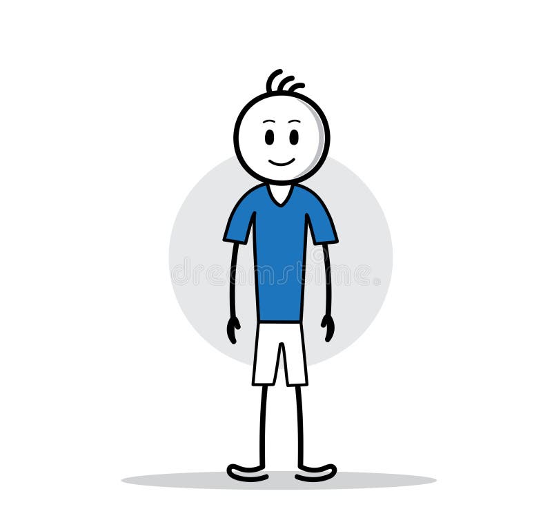 Happy Stickman in the Spotlight with a Smile Stock Illustration ...