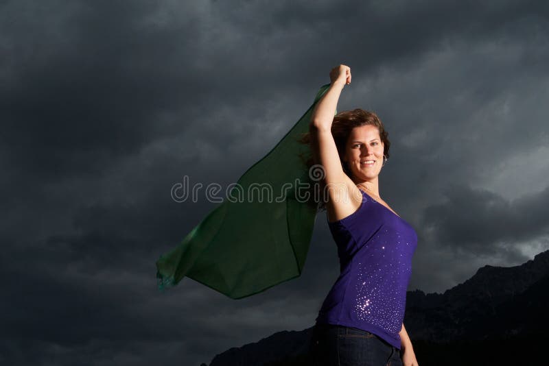 Happy in the storm stock image. Image of people, night - 10587247