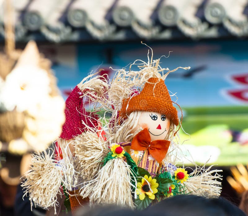 Happy straw doll stock image. Image of smile, colorful - 23779783