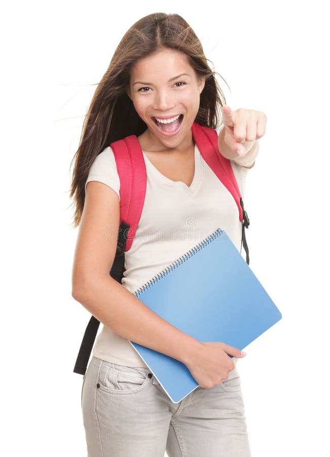 Happy student stock image. Image of back, people, pointing - 15264233