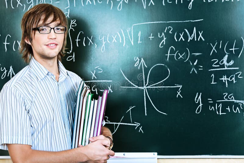 Math at High School - Students with Professor Stock Photo - Image of ...