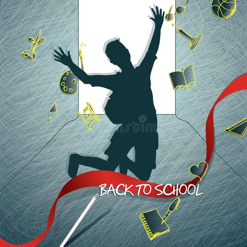 Happy Student Back To School Stock Vector - Illustration of pencil ...