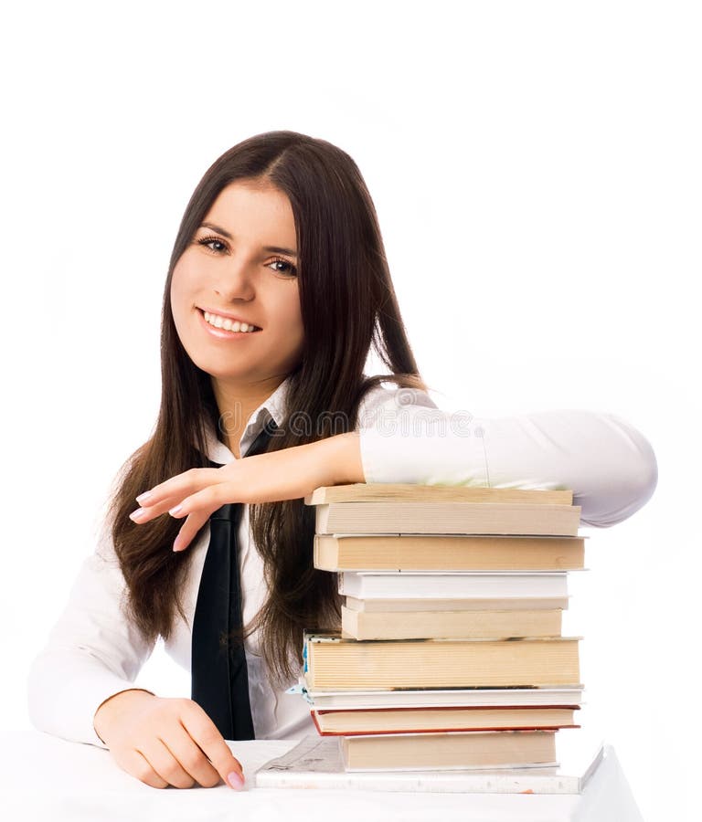 Happy student with books stock image. Image of cheerful - 7467537