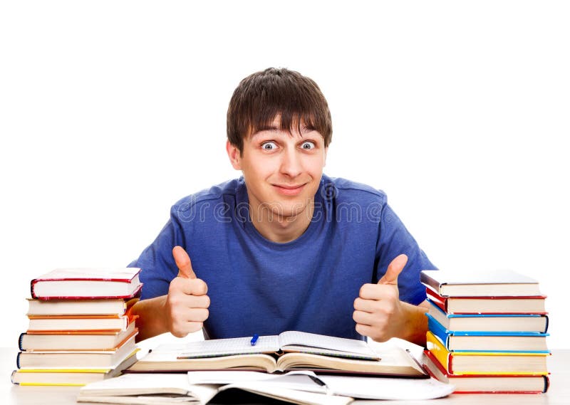 Happy Student with a Books stock photo. Image of attractive - 108238420
