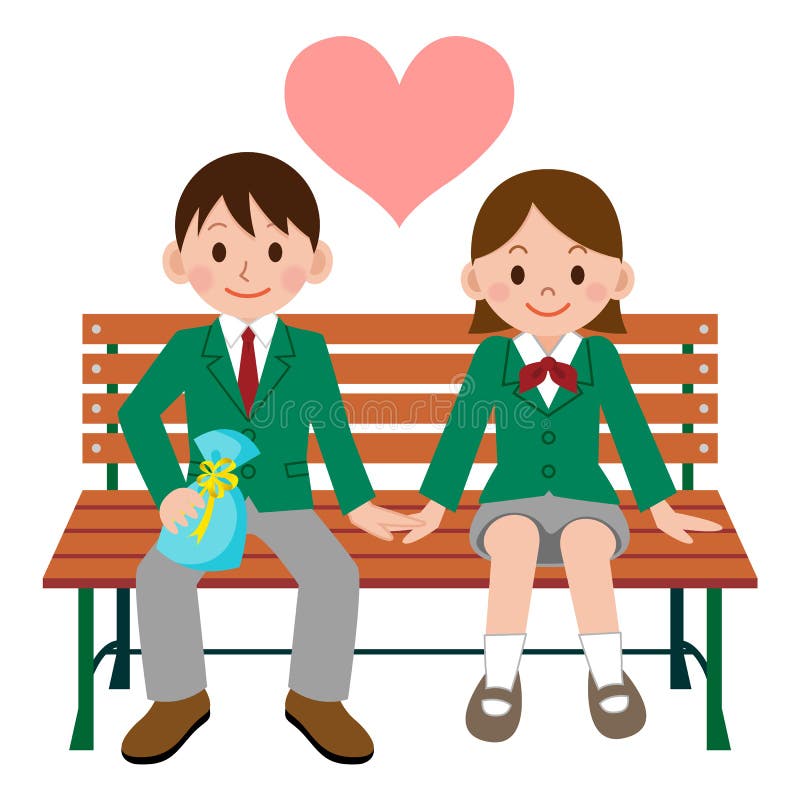 Happy student couple stock vector. Illustration of park - 77322908