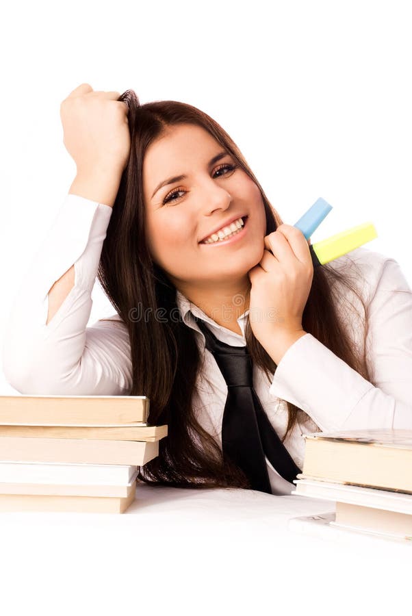 Happy Student Doing Homework Stock Photo - Image of college, education ...