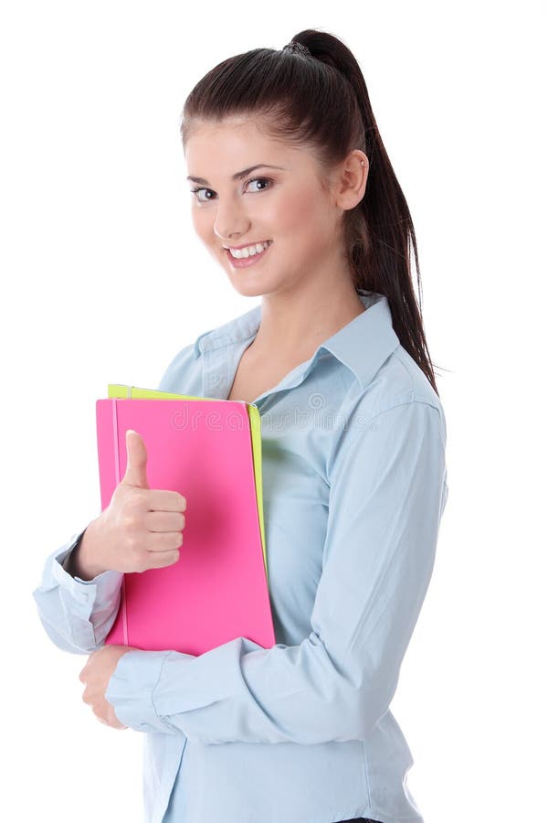 Happy student girl stock photo. Image of isolated, female - 16312452