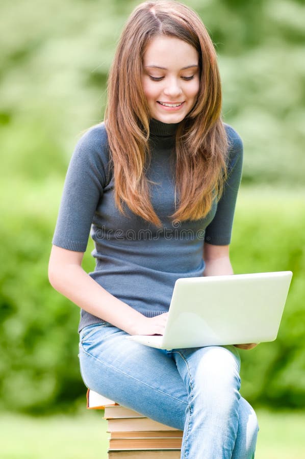 190+ Happy student girl computer school Free Stock Photos - StockFreeImages