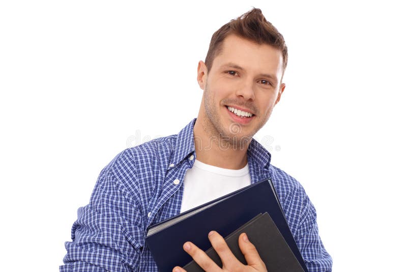 Happy Student Holding Books Stock Image - Image of book, bristly: 25341065