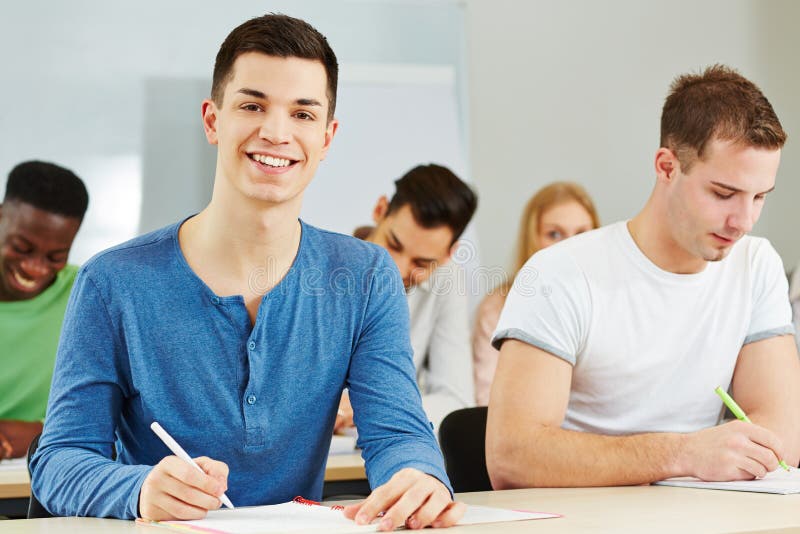 Happy Student Learning in School Stock Image - Image of happy, applied ...
