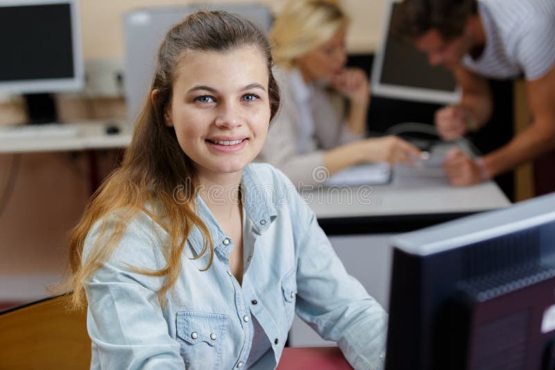 Happy Student Looking at Camera Stock Image - Image of class, college ...