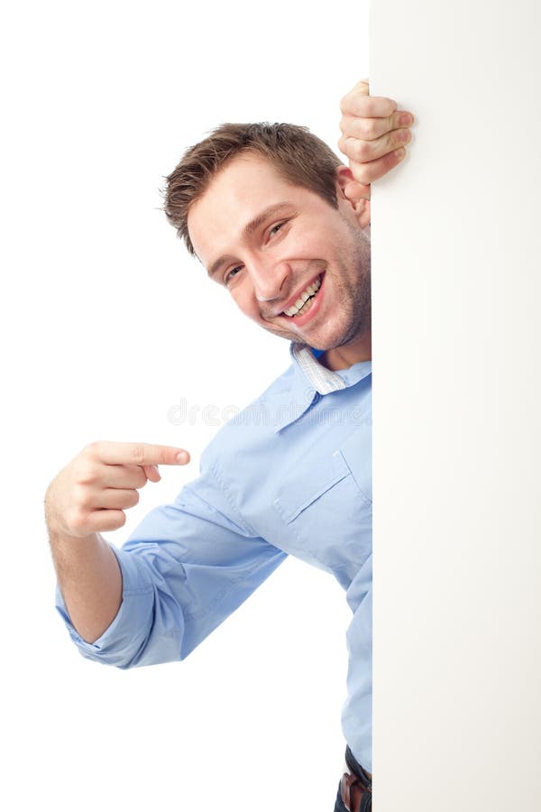 Happy Student Pointing Board Stock Photo - Image of male, portrait ...