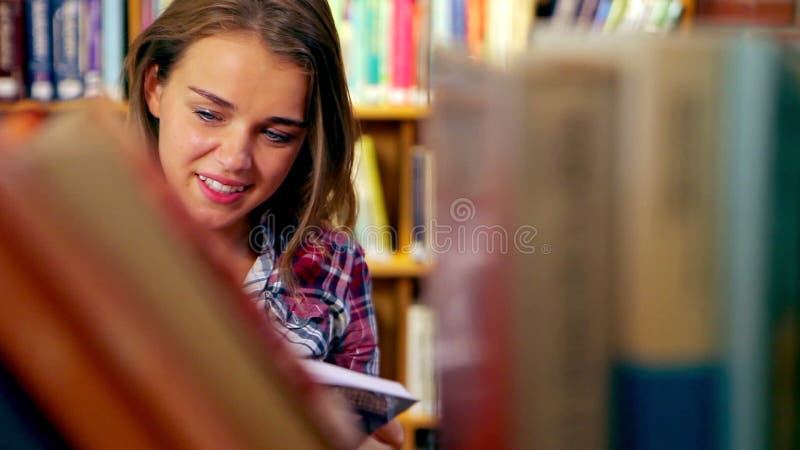 Happy, Library and Face of Woman in Bookstore for Reading, Research and ...