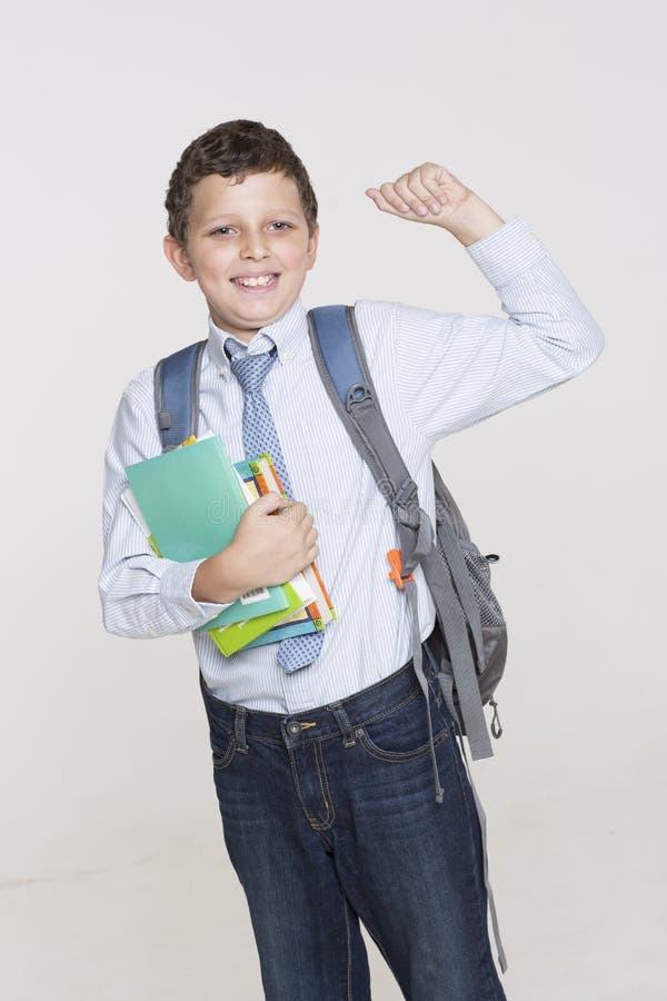 Happy Student Ready for School Stock Image - Image of school ...
