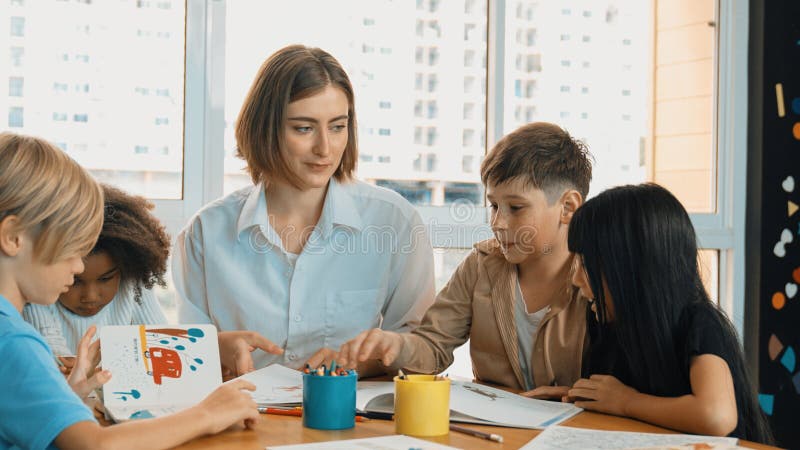 Happy Student and Smart Teacher Drawing and Coloring by Using Marker ...