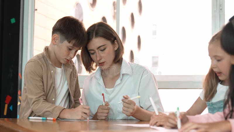 Happy Student and Smart Teacher Drawing and Coloring by Using Marker ...