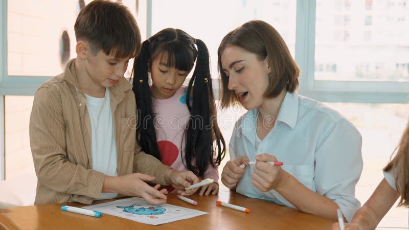 Happy Student and Smart Teacher Drawing and Coloring by Using Marker ...