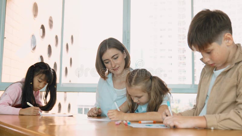 Happy Student and Smart Teacher Drawing and Coloring by Using Marker ...