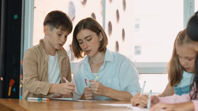 Happy Student and Smart Teacher Drawing and Coloring by Using Marker ...