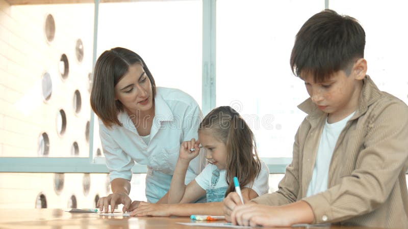 Happy Student and Smart Teacher Drawing and Coloring by Using Marker ...