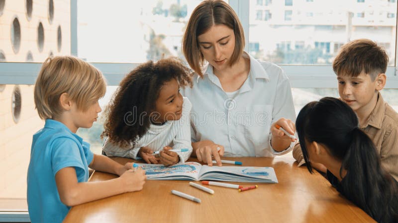 Happy Student and Smart Teacher Drawing and Coloring by Using Marker ...