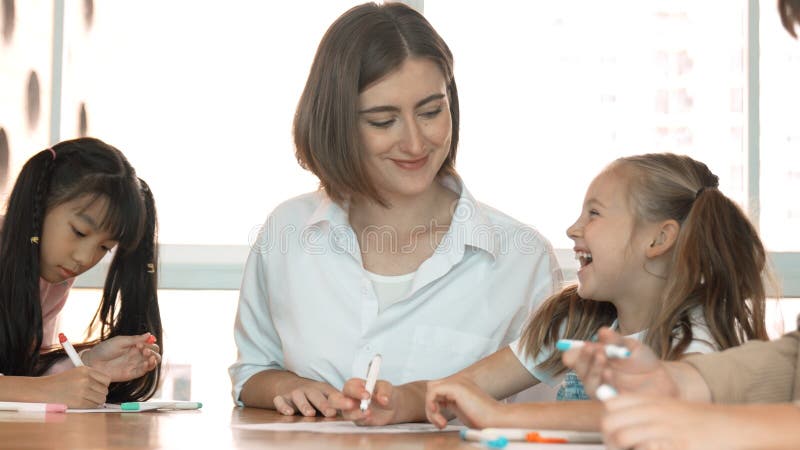 Happy Student and Smart Teacher Drawing and Coloring by Using Marker ...