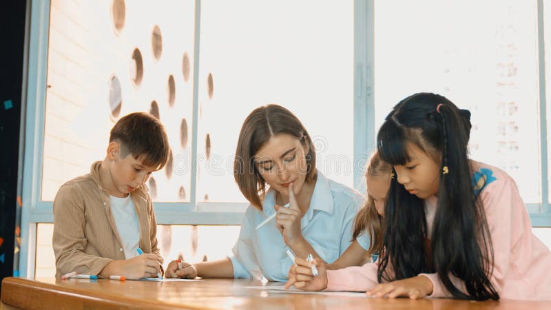 Happy Student and Smart Teacher Drawing and Coloring by Using Marker ...