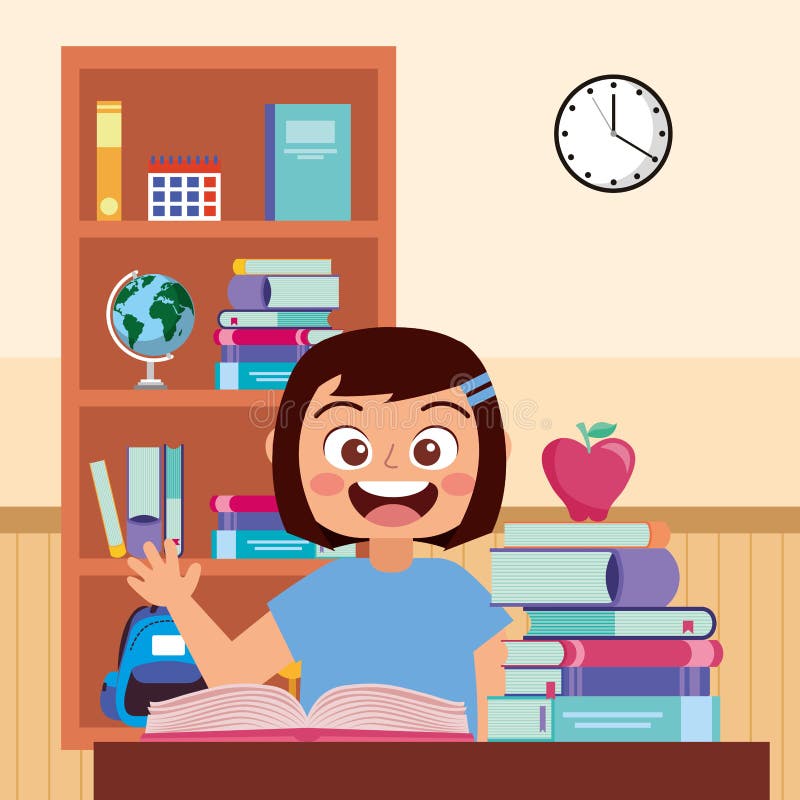 Happy Student Smiling Waving Hand at School Stock Vector - Illustration ...