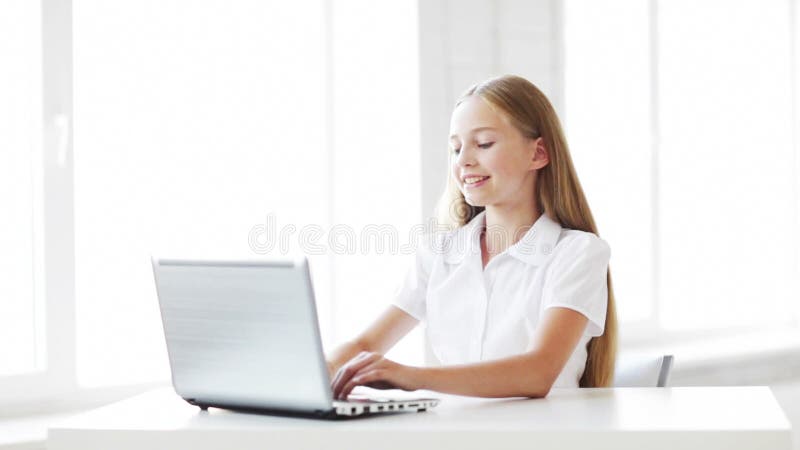 Happy Student Working with Laptop Stock Footage - Video of learning ...