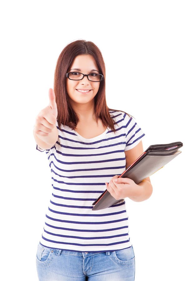 Happy student stock image. Image of hand, person, girl - 31312227