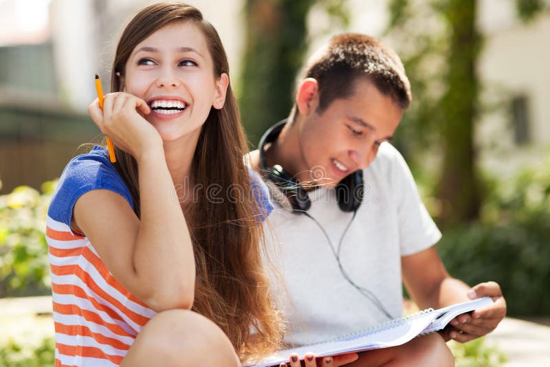 Happy students stock image. Image of girl, beautiful - 26469339