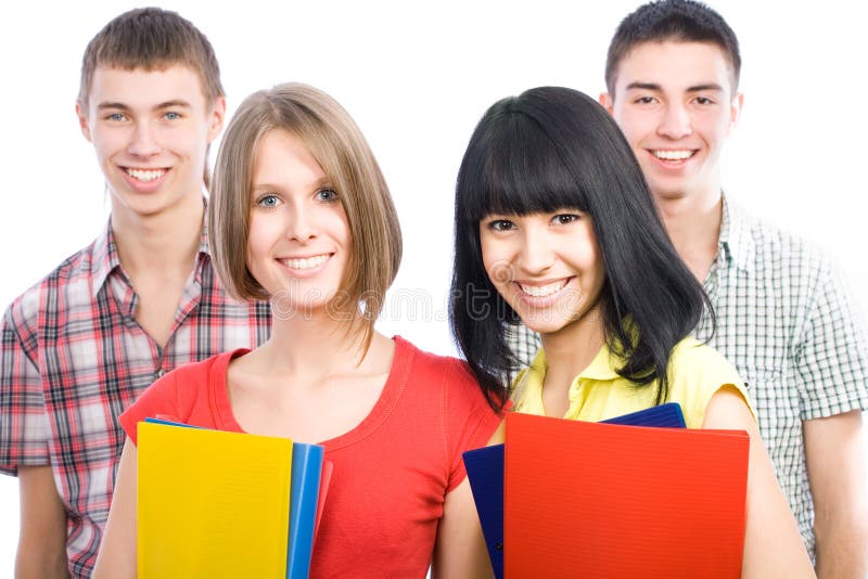 Group of Students College Student Young People Studies Library Learning ...