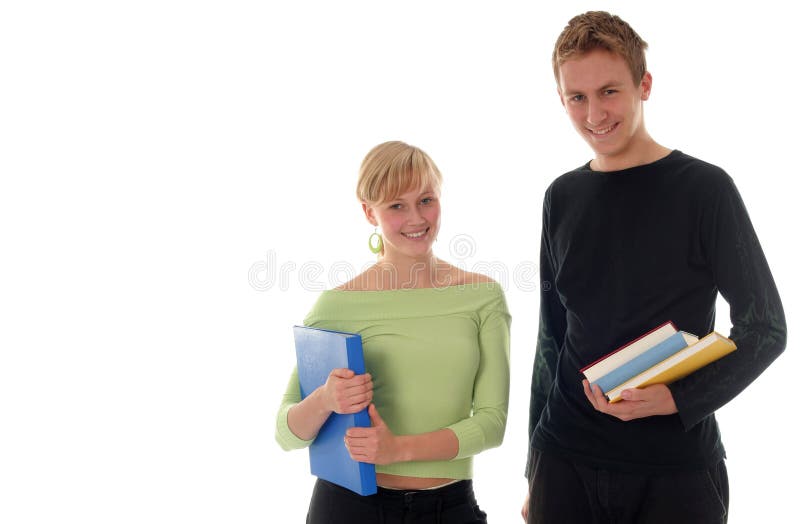 Happy students with books stock photo. Image of smiling - 1379670
