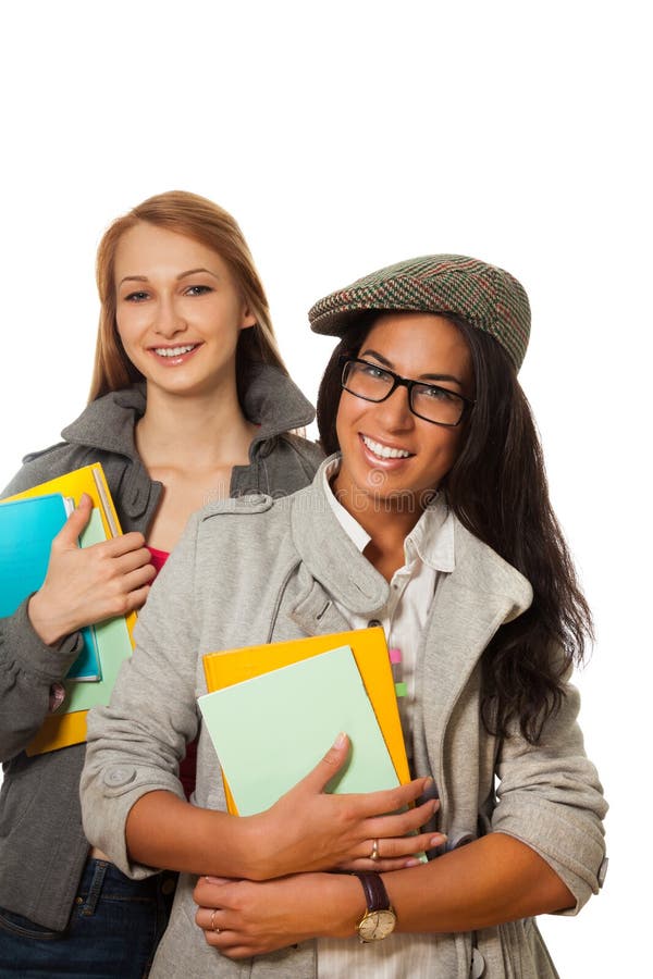 Happy students with books stock photo. Image of girl - 27611636