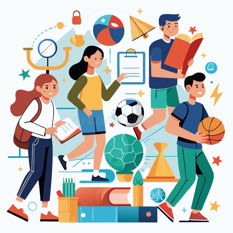 Happy Students Engaged in Diverse Activities, Representing a Vibrant ...