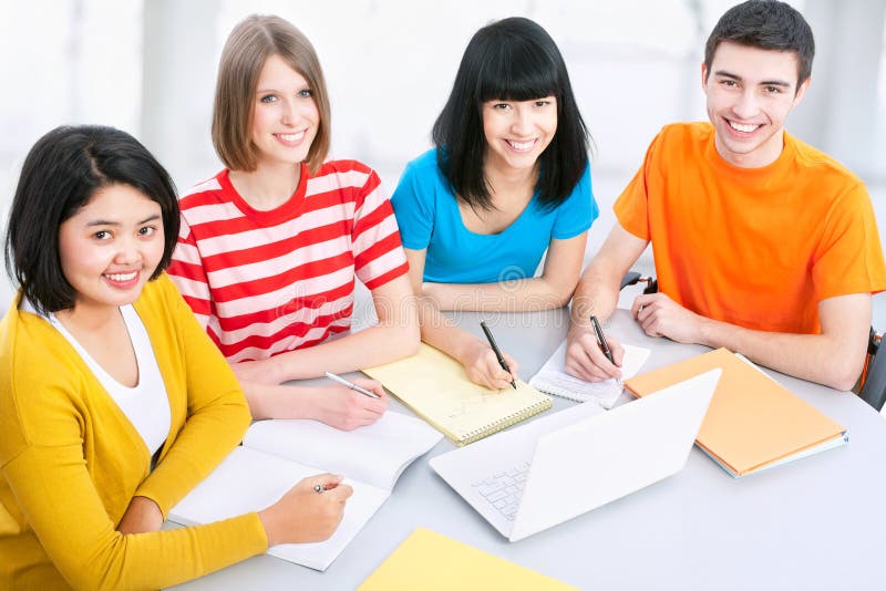 Happy students stock photo. Image of person, learn, computer - 31159266