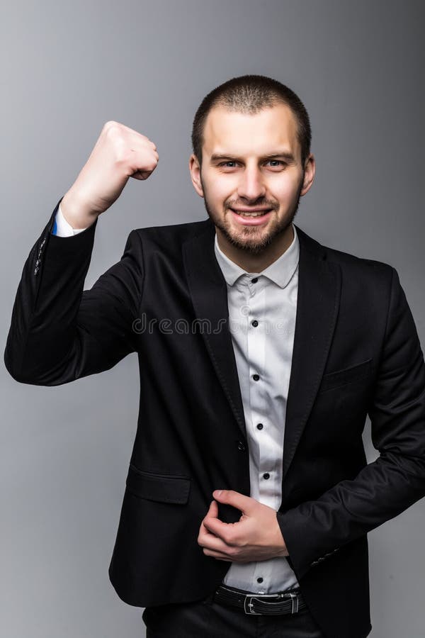 Happy Successful Business Man Isolated on White Background. Stock Image ...