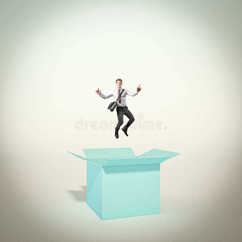Businessman Jumps on a Stair Made of Matches Stock Photo - Image of ...