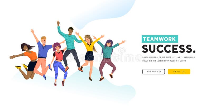 Happy and Successful Team Group Stock Vector - Illustration of ...