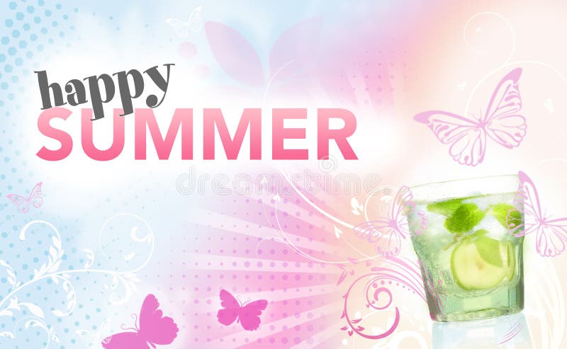 Happy summer stock illustration. Illustration of frame - 25230767