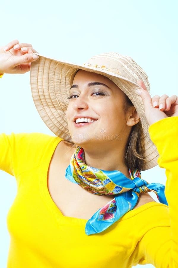 Happy summer girl stock photo. Image of joyful, isolated - 8444240