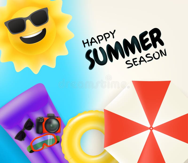 Happy Summer Season Illustration Stock Vector - Illustration of vector ...