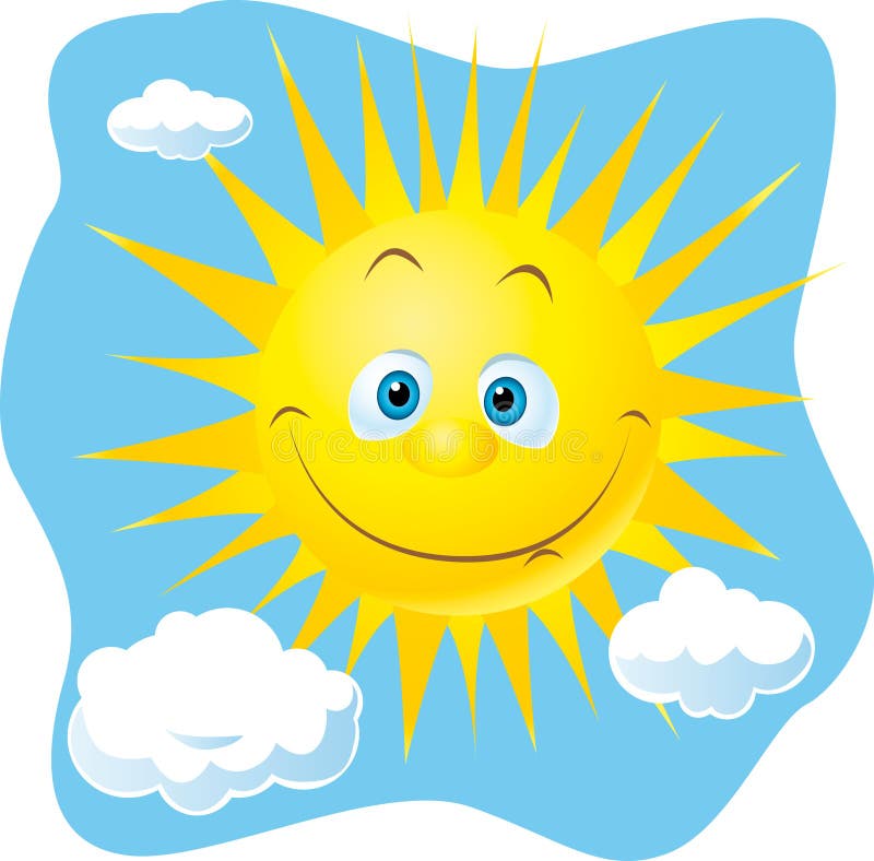 Smiling sun stock vector. Illustration of facial, clip - 34434947