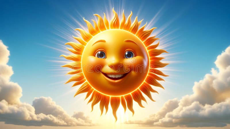 Smiling Sun Welcoming Summer Stock Illustration - Illustration of high ...