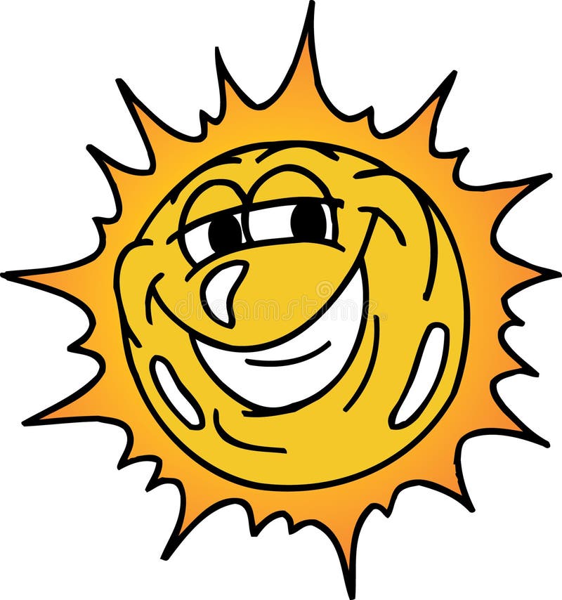 Happy Sun stock vector. Illustration of orange, smile - 5627224