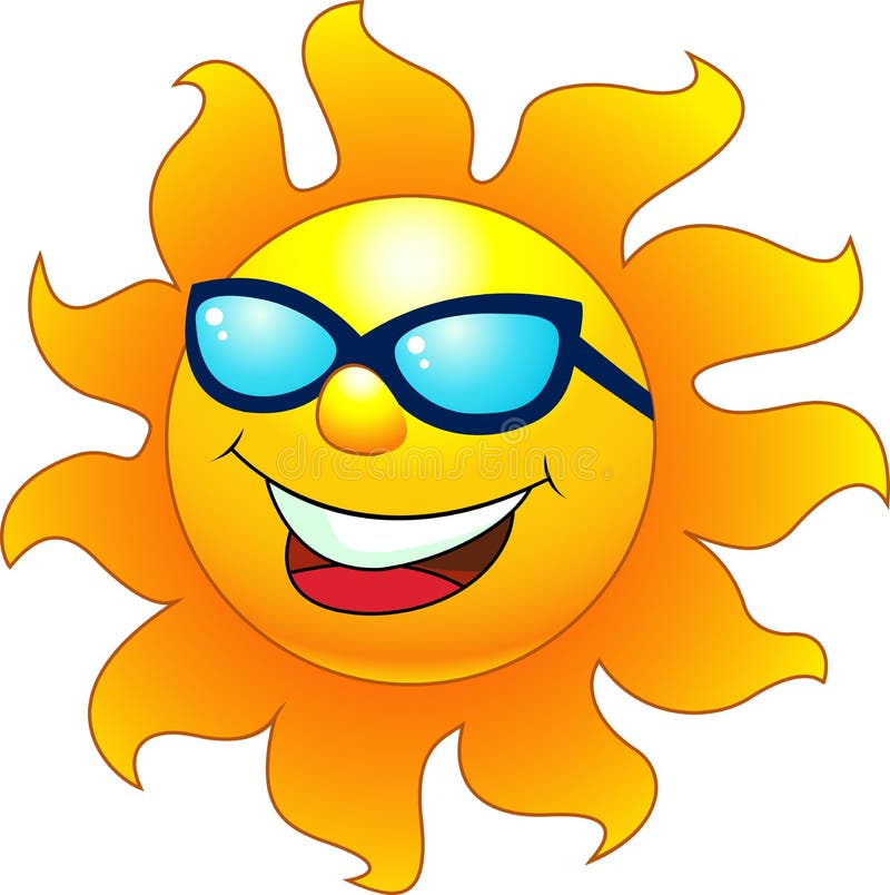 Happy Sun Cartoon Character Stock Illustration - Illustration of ...
