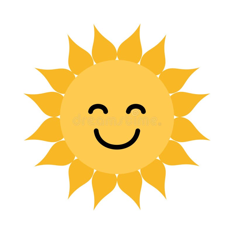 Happy Sun Icon. Cute Smiling Summer Sunshine Stock Vector ...