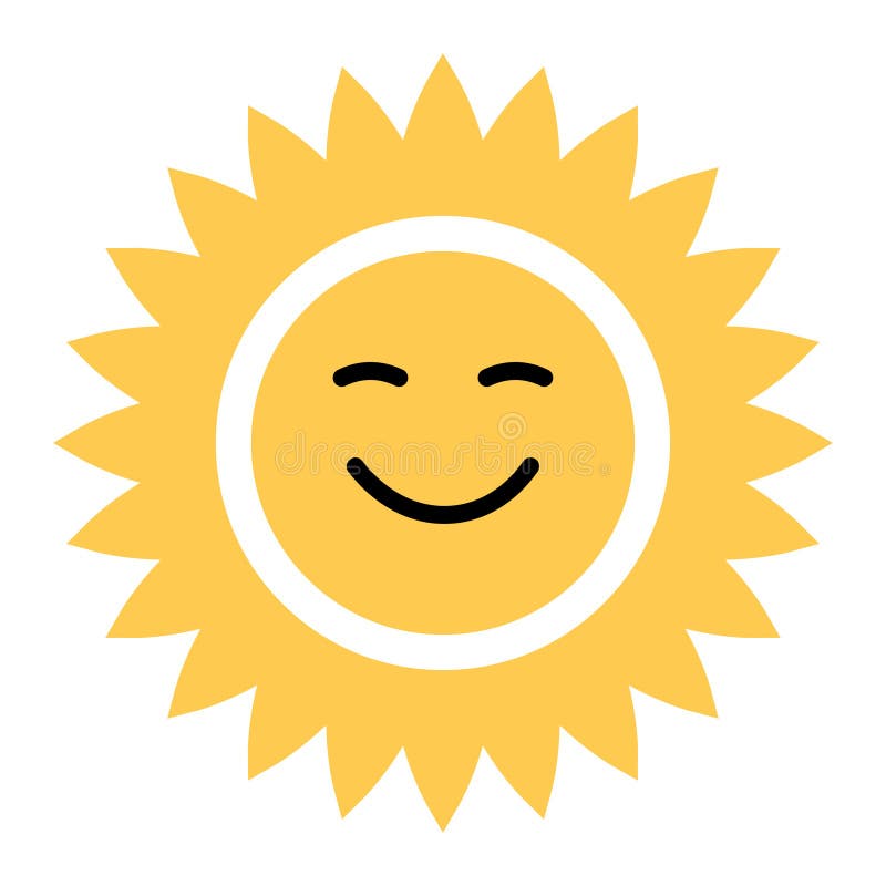 Happy Sun Icon. Cute Smiling Summer Sunshine Stock Vector ...