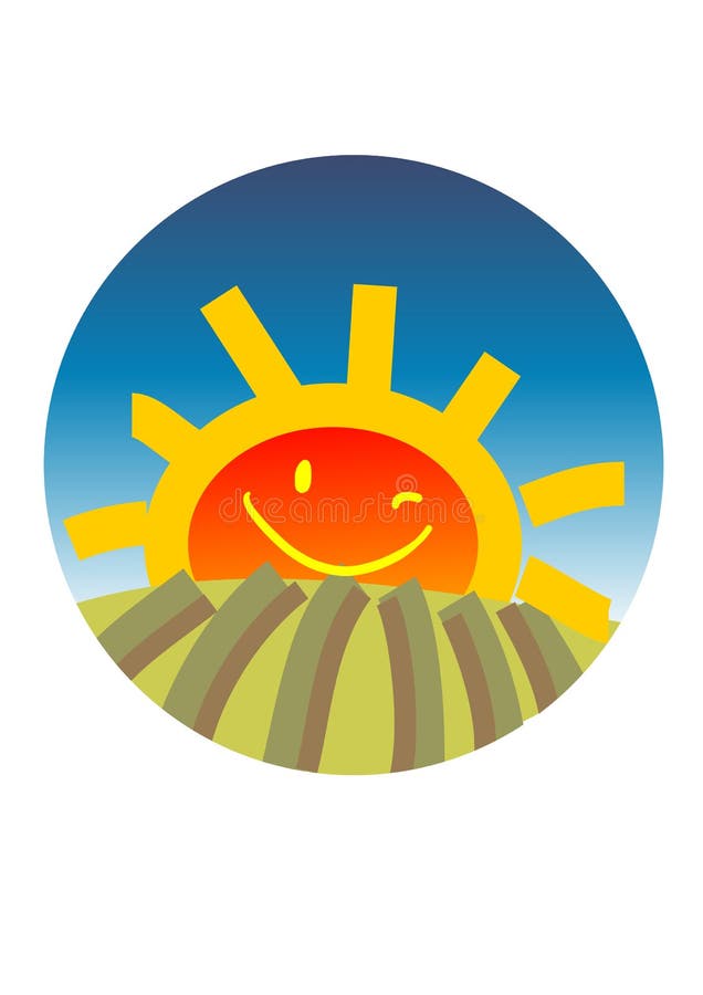 Happy sun rising stock illustration. Illustration of happy - 8280368